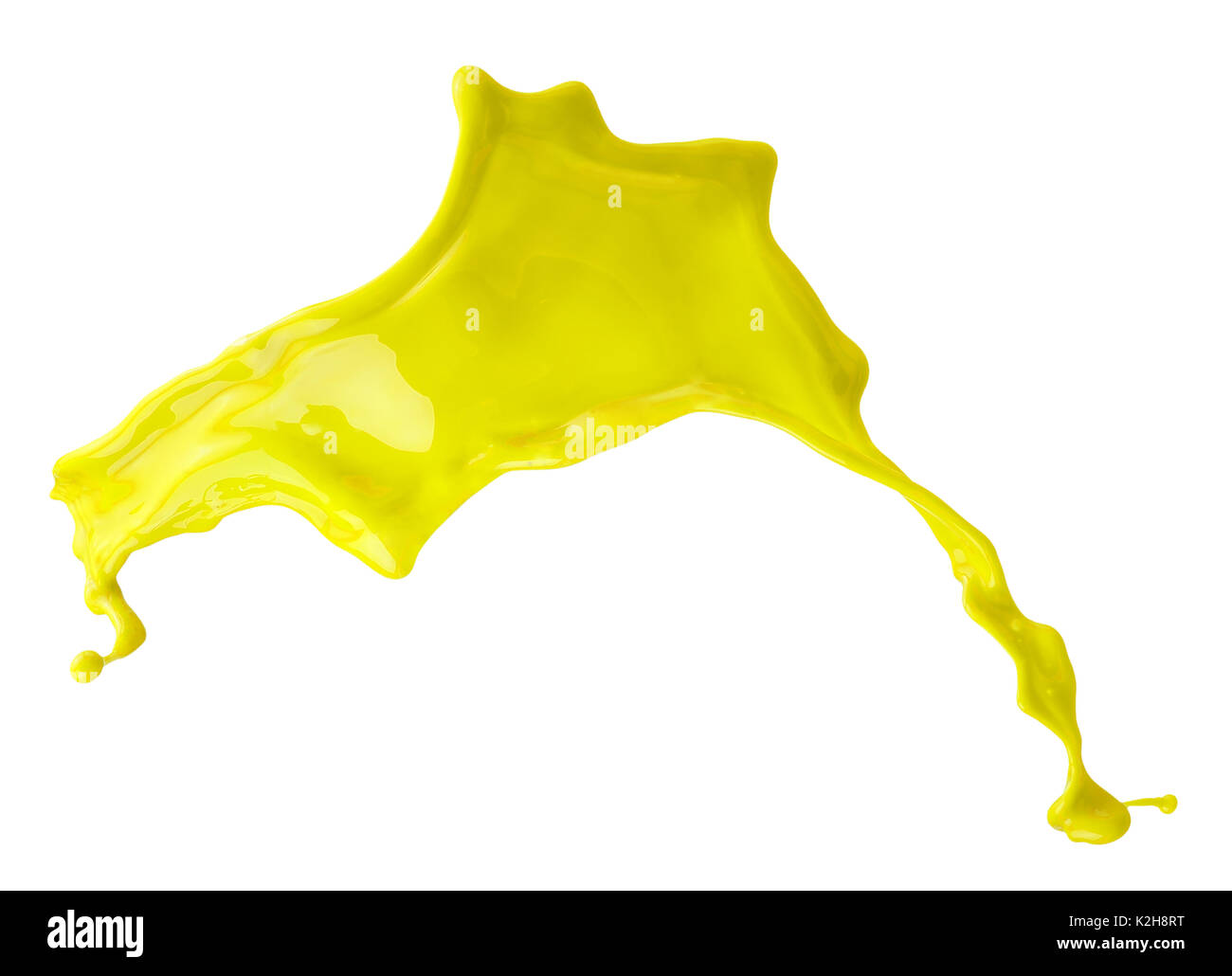 yellow paint splash isolated on a white background Stock Photo - Alamy