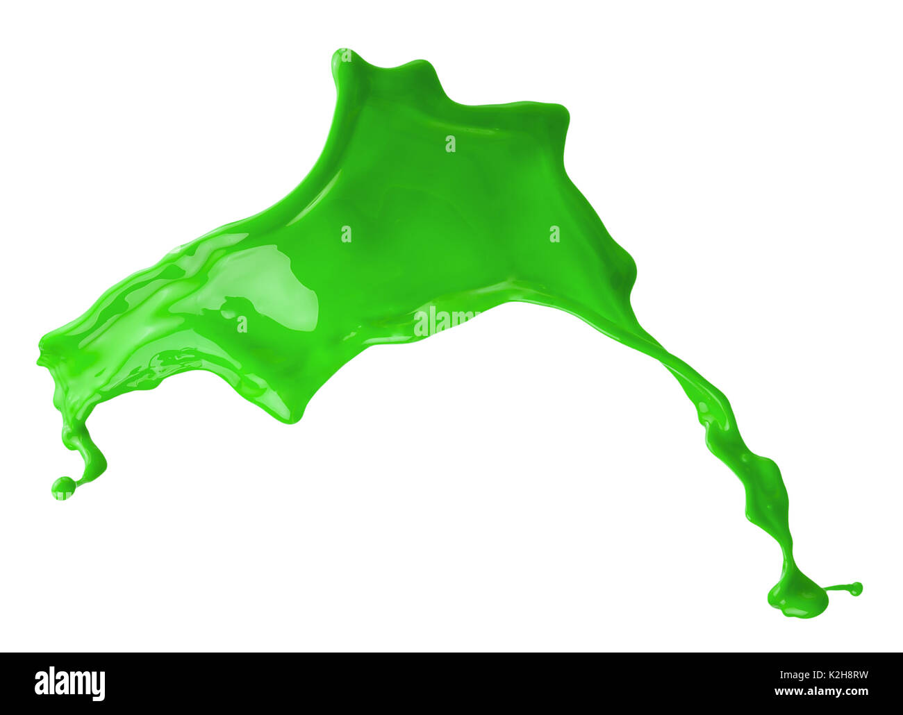 green paint splash isolated on a white background Stock Photo - Alamy