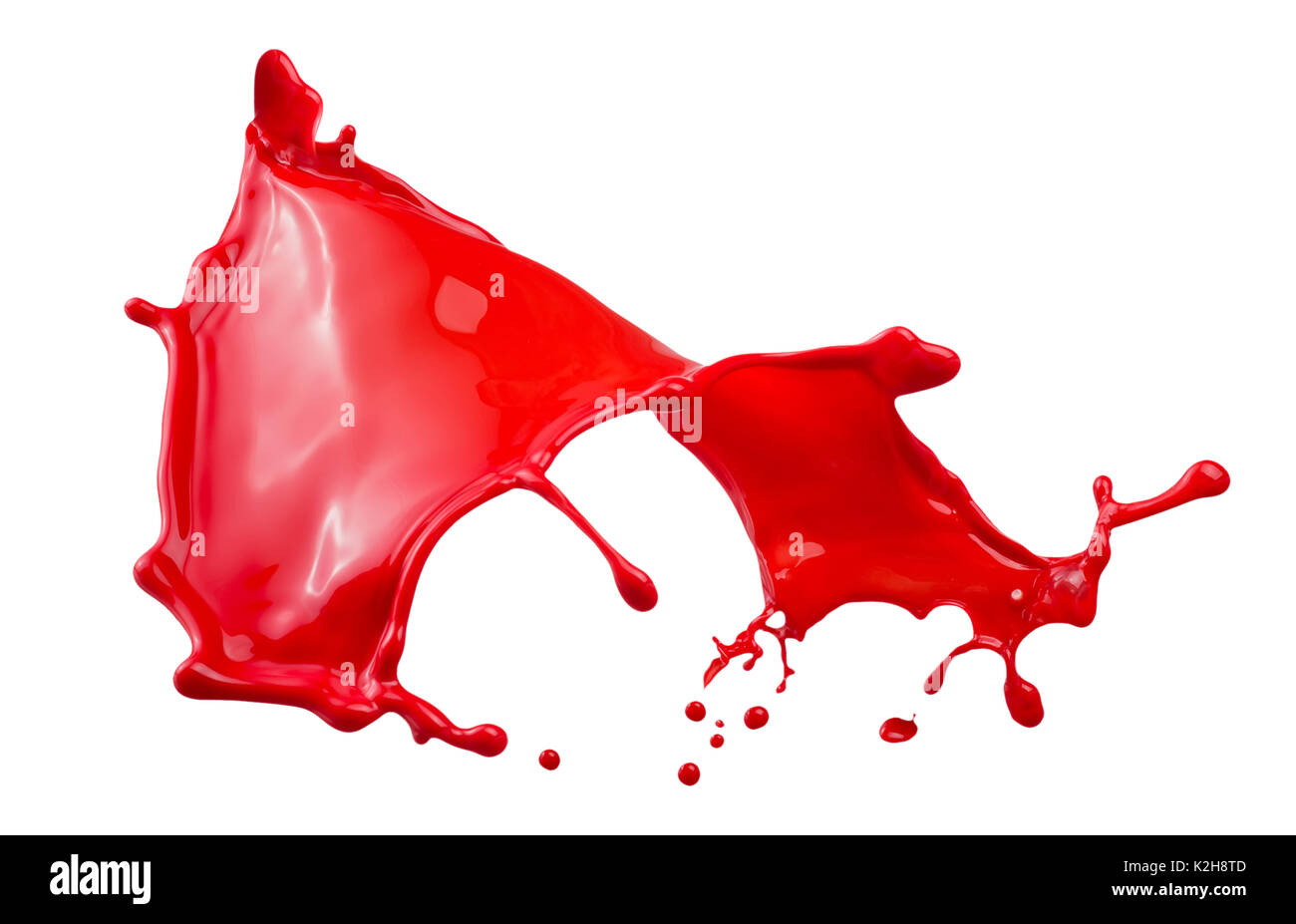 red paint splash isolated on a white background Stock Photo - Alamy
