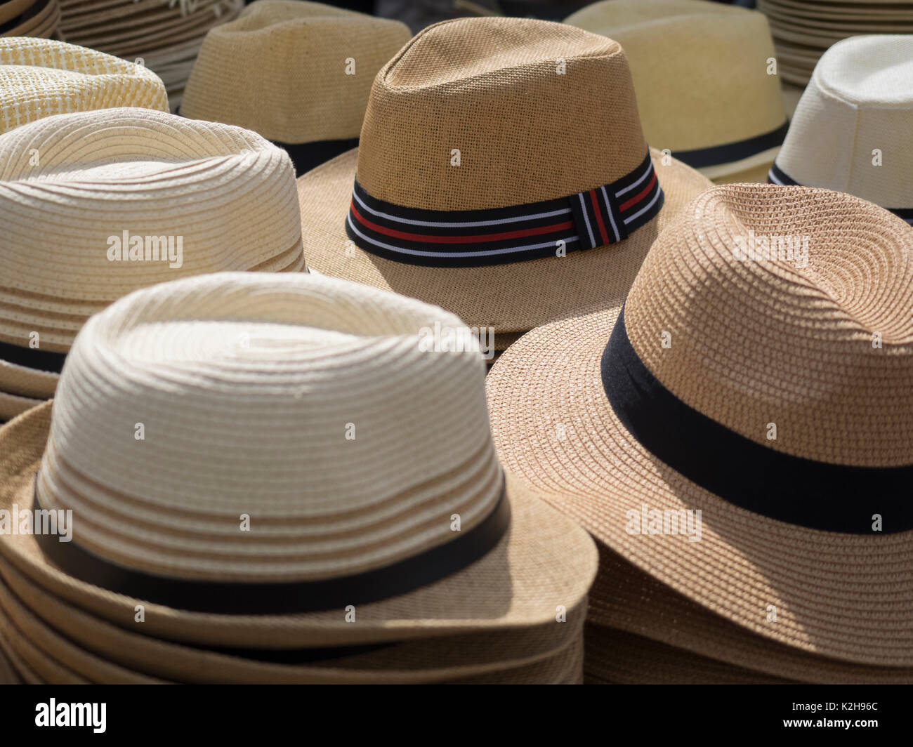 Hats for sale on a Market Stall Stock Photo - Alamy