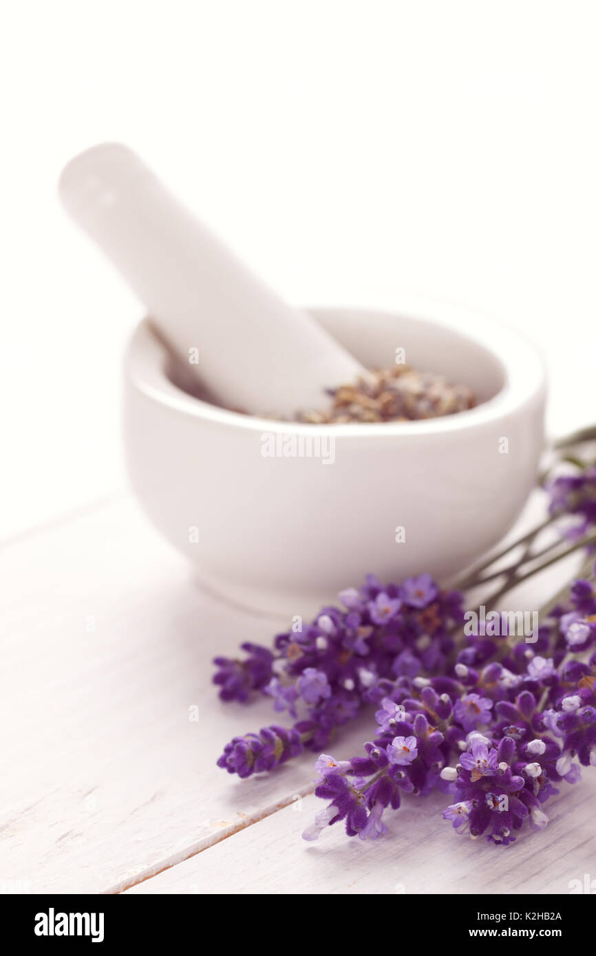 Lavender in mortar hi-res stock photography and images - Alamy