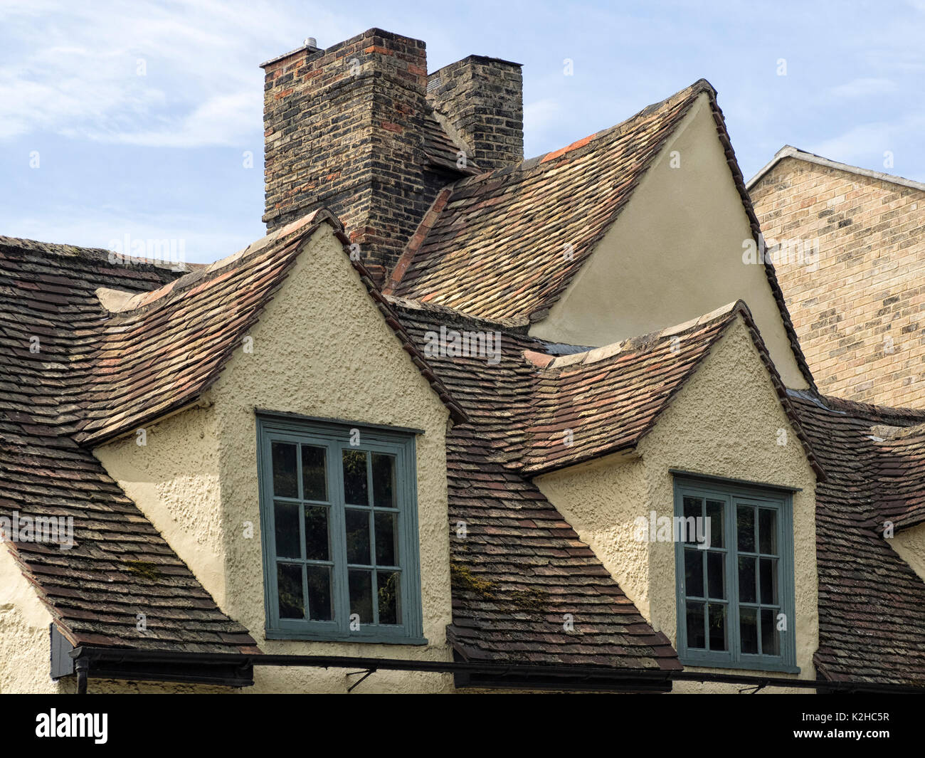CAMBRIDGE, UK - AUGUST 11, 2017: The old gabled roof of the Museum of ...
