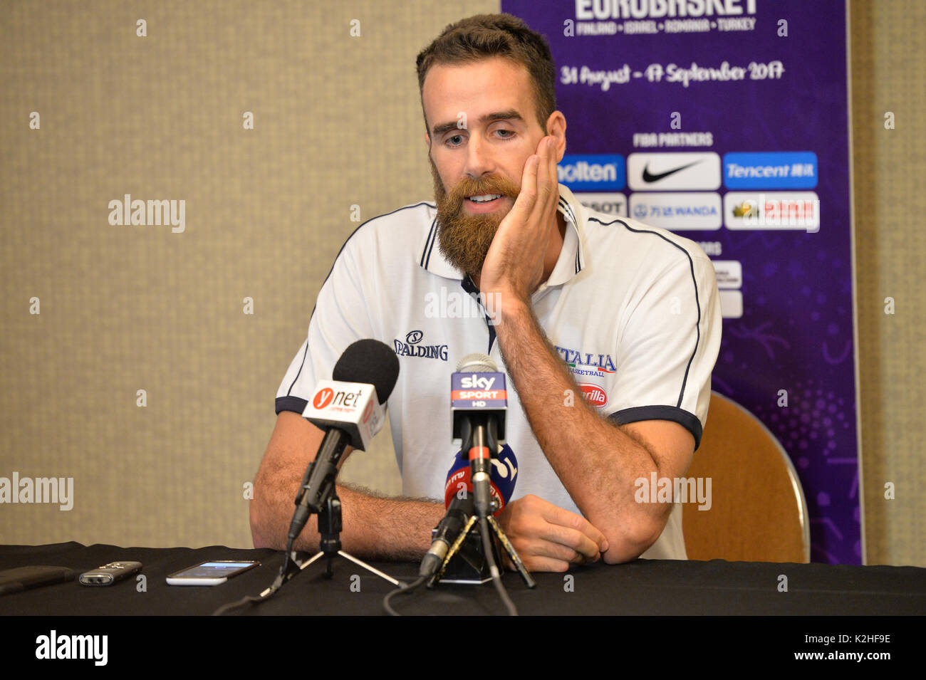 Luigi Datome of Italy during Erurobasket press conference. (Photo by ...