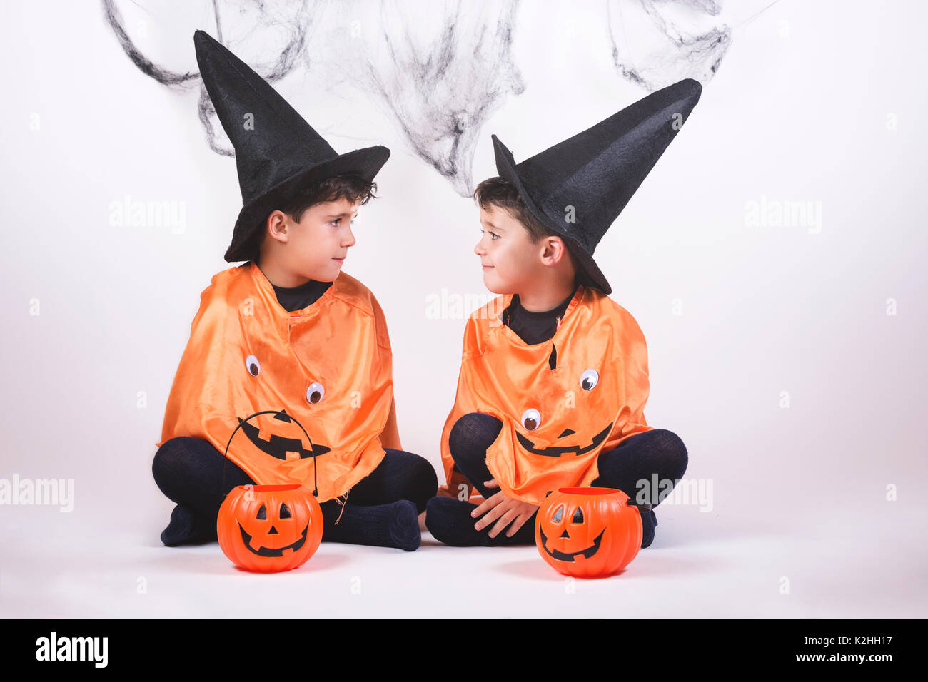 Happy children at halloween Stock Photo - Alamy
