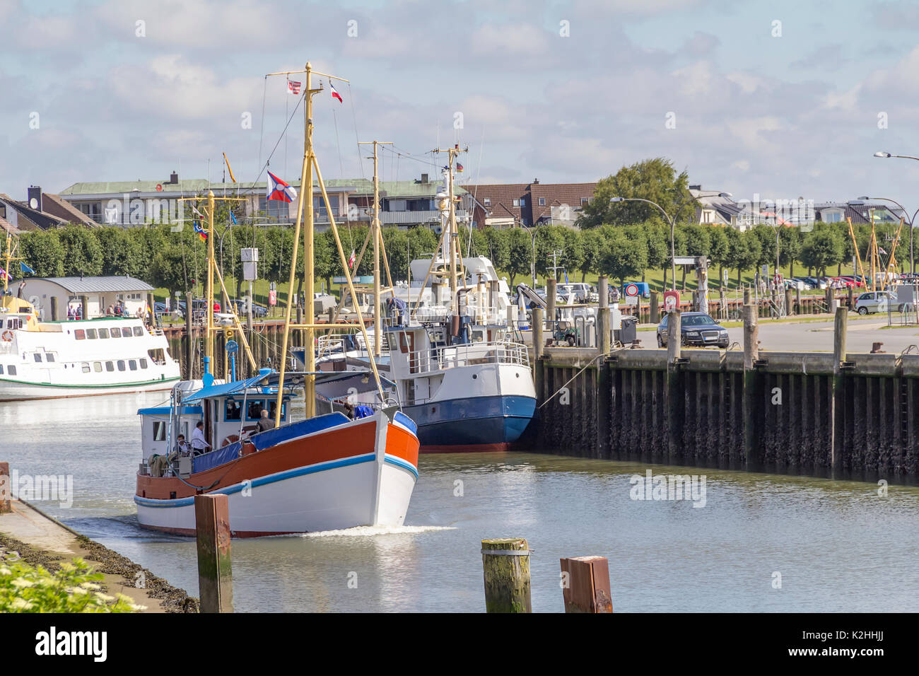 Harbour scenery in Buesum around Dithmarschen in Schleswig-Holstein ...