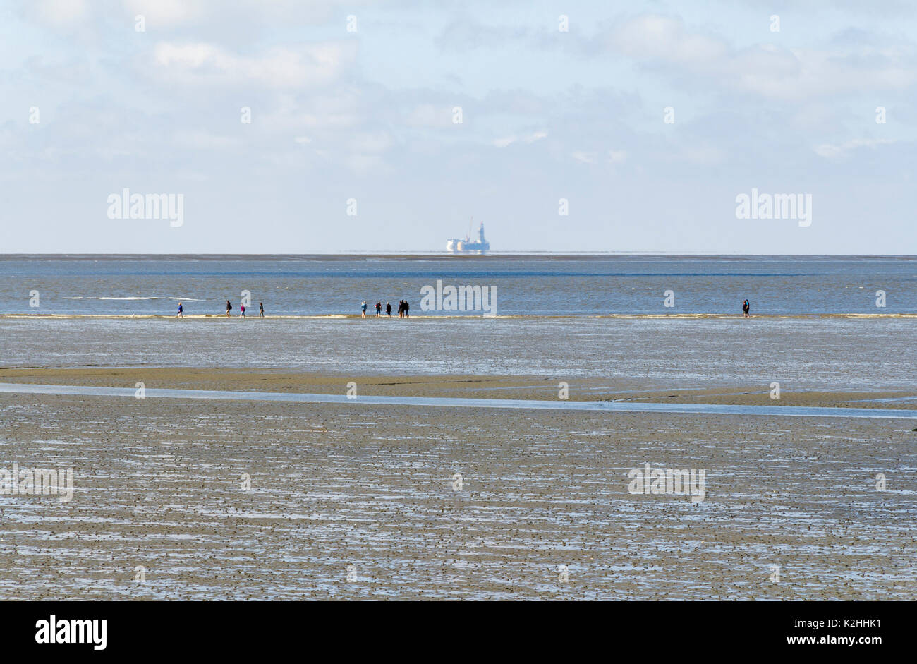 coastal scenery around Buesum in Dithmarschen at Schleswig-Holstein ...