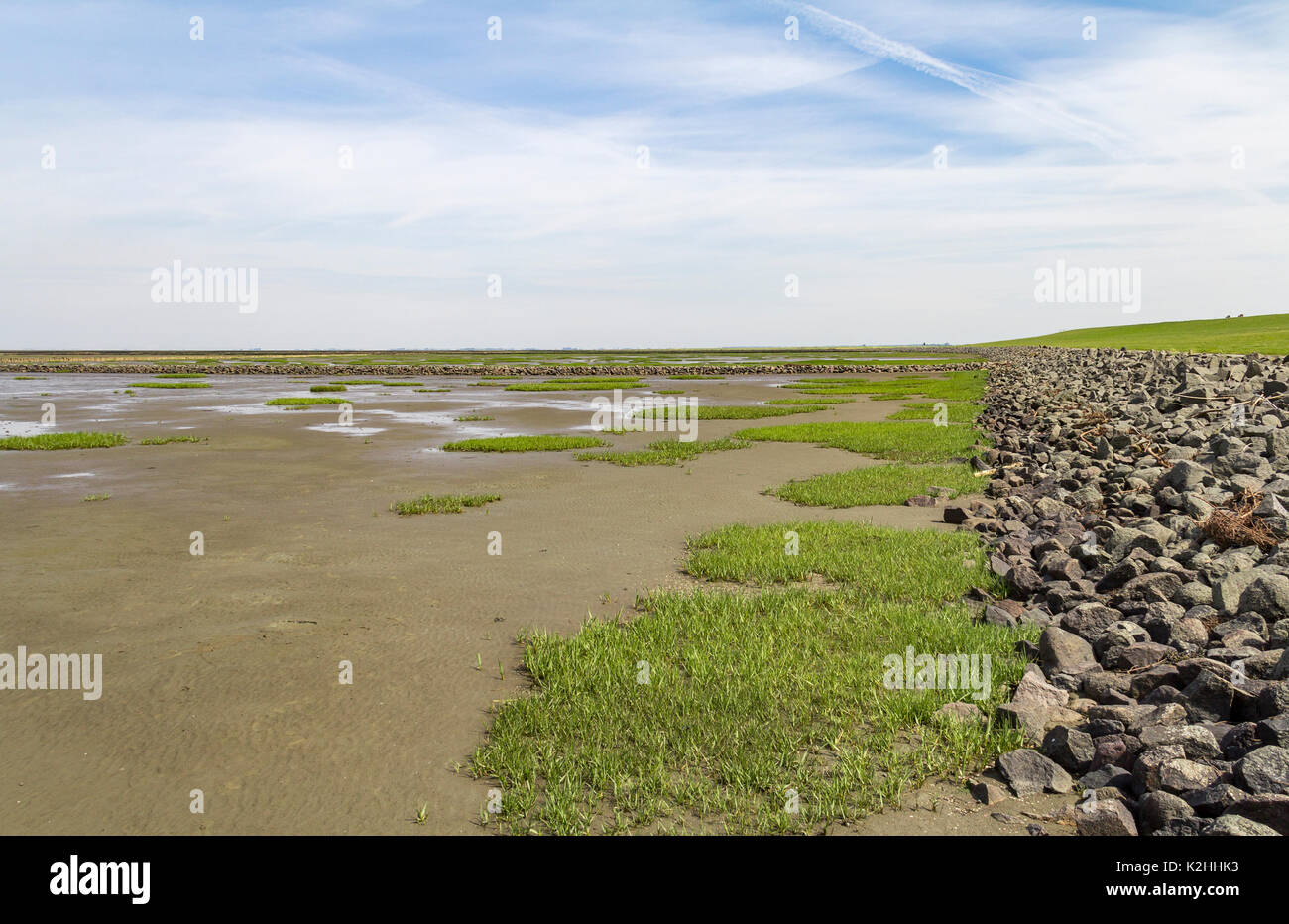 coastal scenery around Buesum in Dithmarschen at Schleswig-Holstein ...