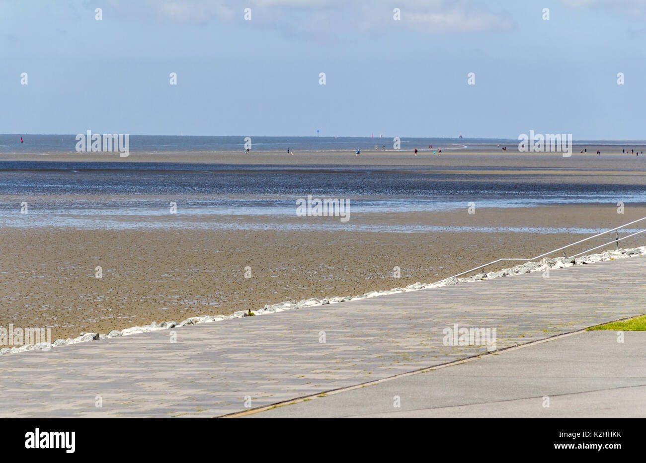 coastal scenery around Buesum in Dithmarschen at Schleswig-Holstein ...