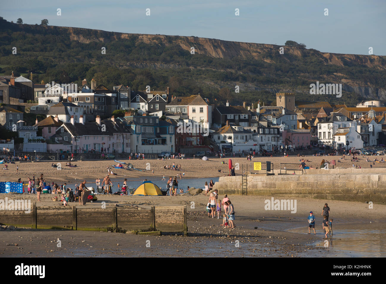 Lyme Regis, ancient town featured in the Domesday Book, with historical ...
