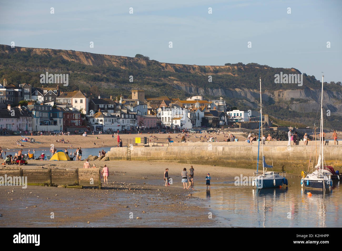 Lyme Regis, ancient town featured in the Domesday Book, with historical ...