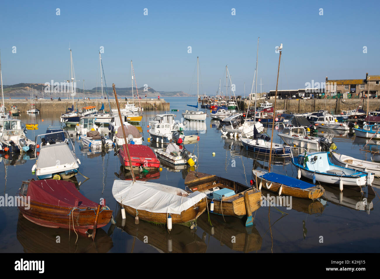 Lyme Regis, ancient town featured in the Domesday Book, with historical ...