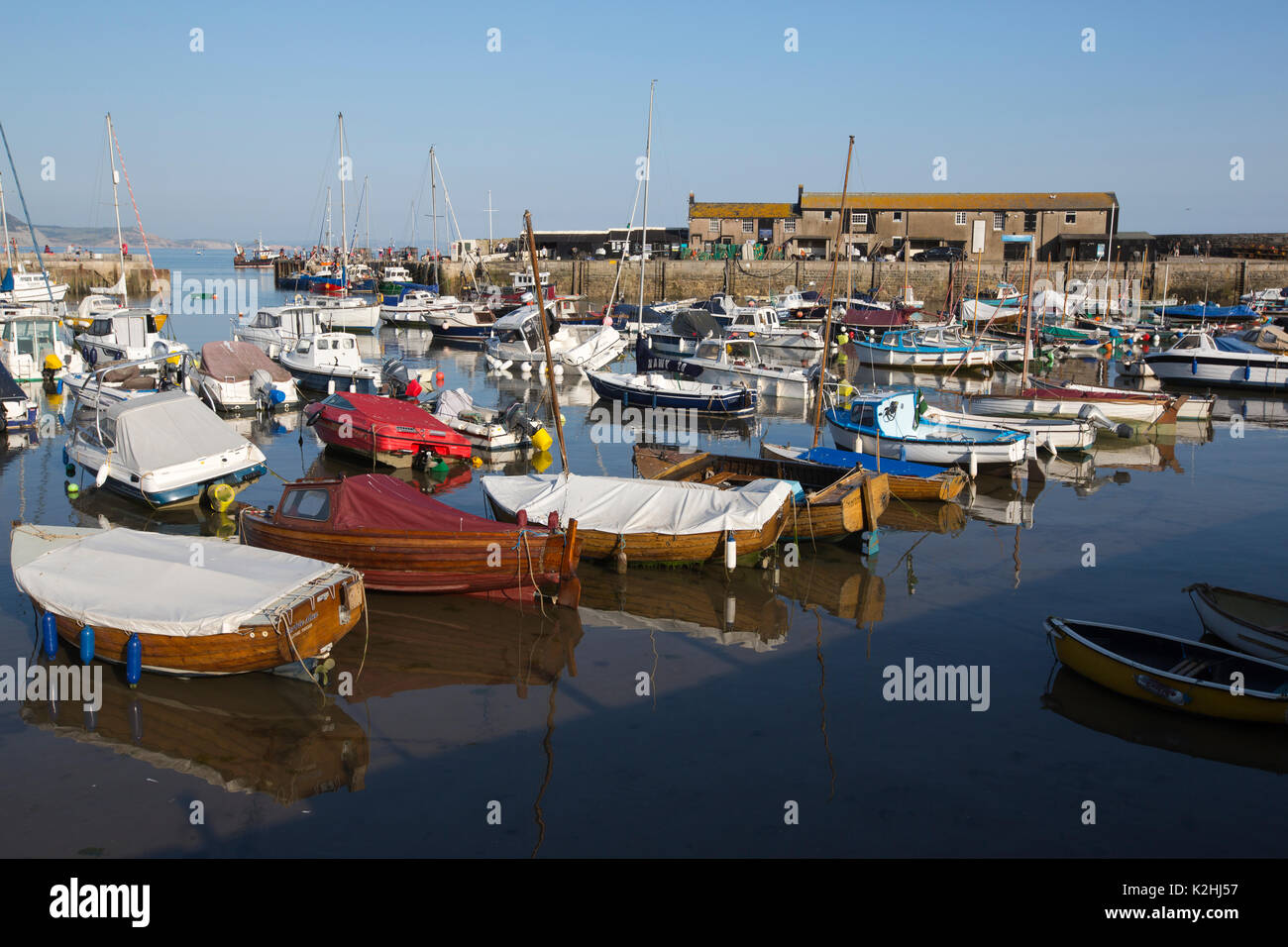 Lyme Regis, ancient town featured in the Domesday Book, with historical ...