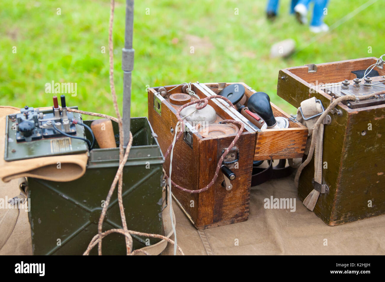 Old military phone. World War I Stock Photo - Alamy