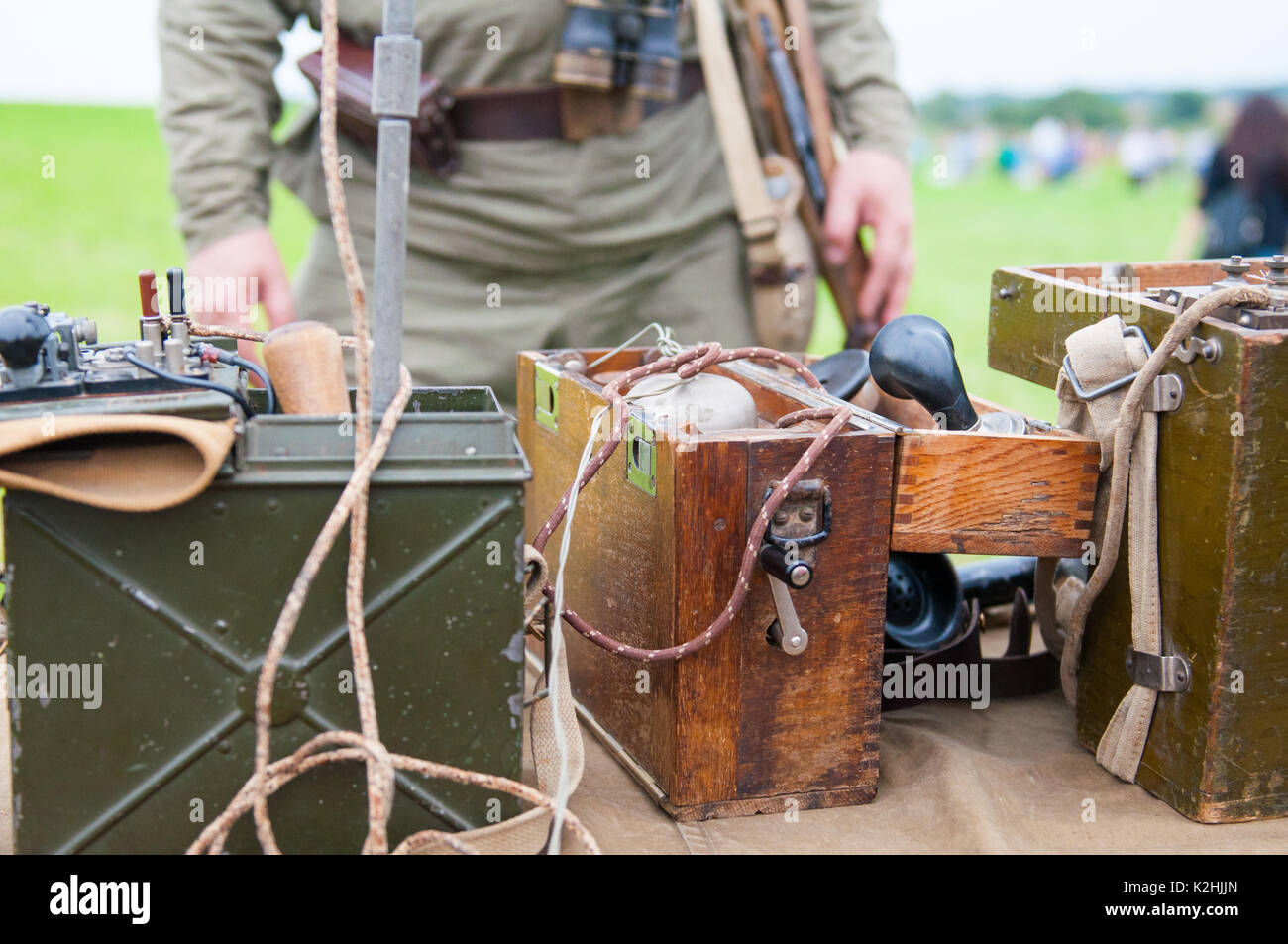 Old military phone. World War I Stock Photo - Alamy