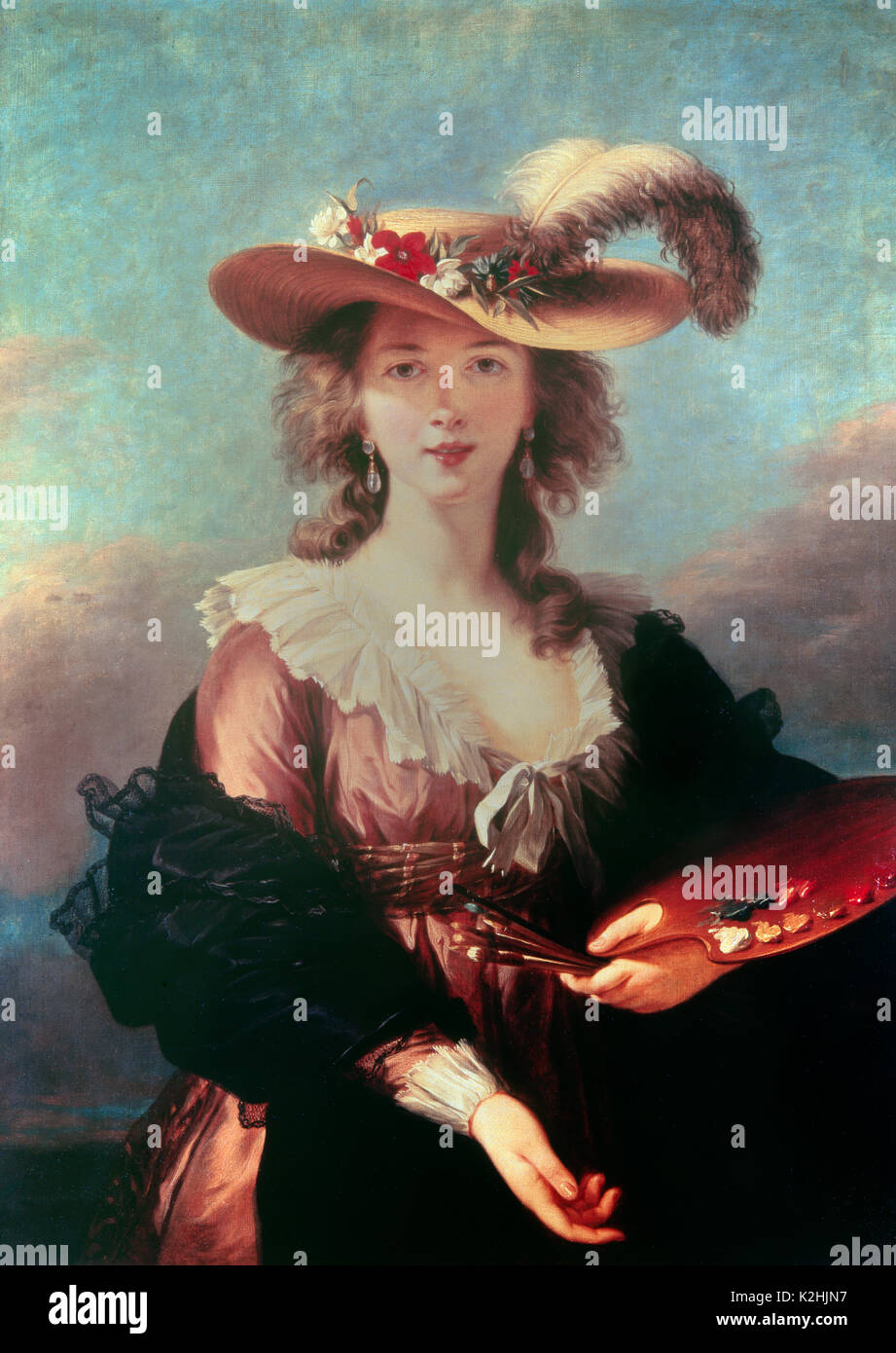 Self Portrait in a Straw Hat - by Élisabeth Vigée-Lebrun, 1782 Stock ...