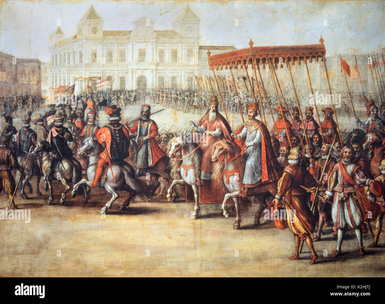 Entry of Emperor Charles V and Pope Clement VII to the imperial crown ...