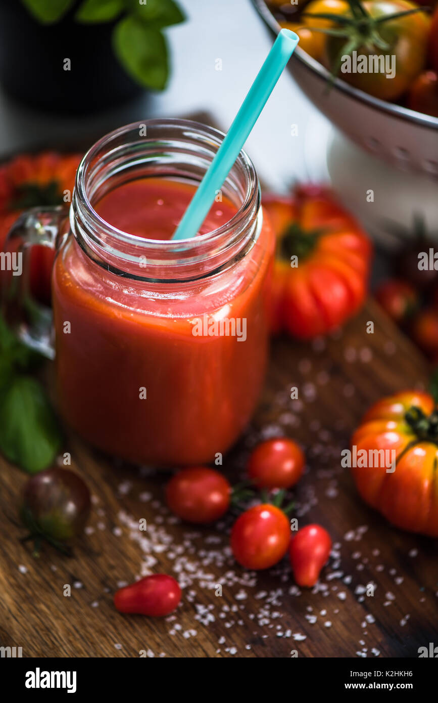 Homemade healthy tomato juice smoothie Stock Photo - Alamy