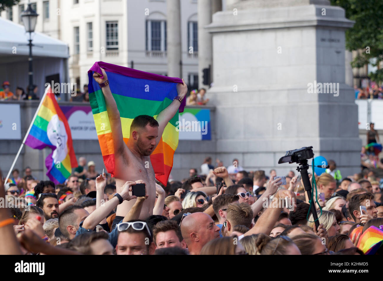 Waving Gay Flag London Pride Stock Photo - Alamy