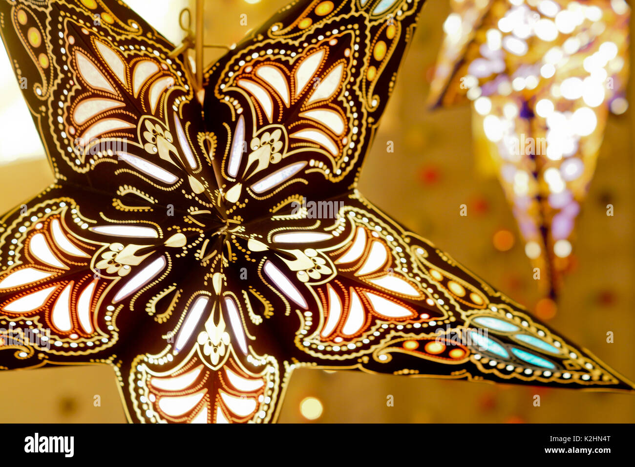 A light up star decoration Stock Photo - Alamy