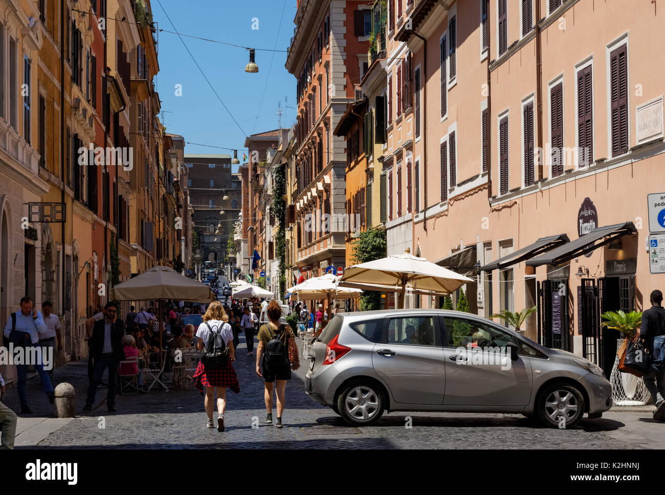 Tourists on the Borgo Pio, street in Rome, Italy Stock Photo - Alamy