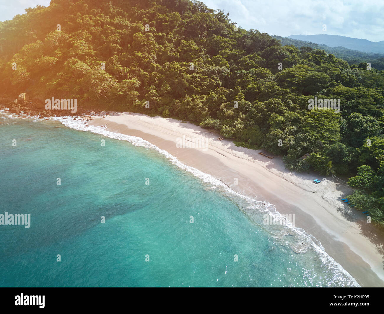 Vacation in blue sea water beach theme. Sunny day in tropical shore ...