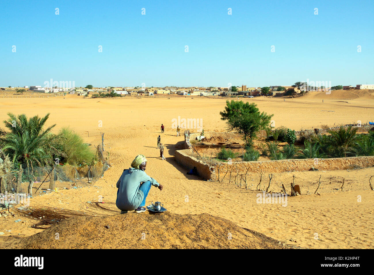 Chinguetti. A man at the Ksour, the old town, a UNESCO World Heritage ...