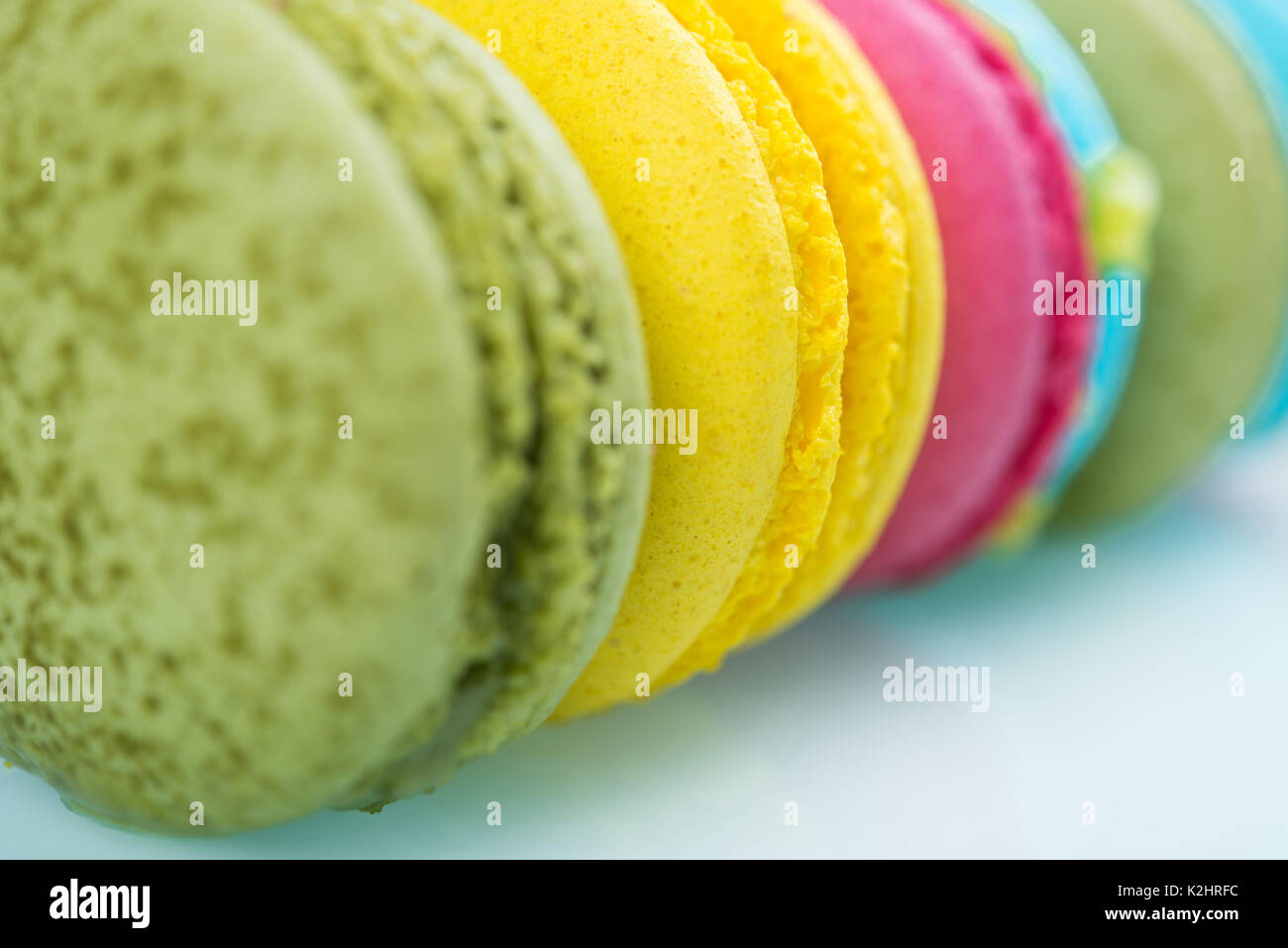 fresh macarons on white background Stock Photo - Alamy