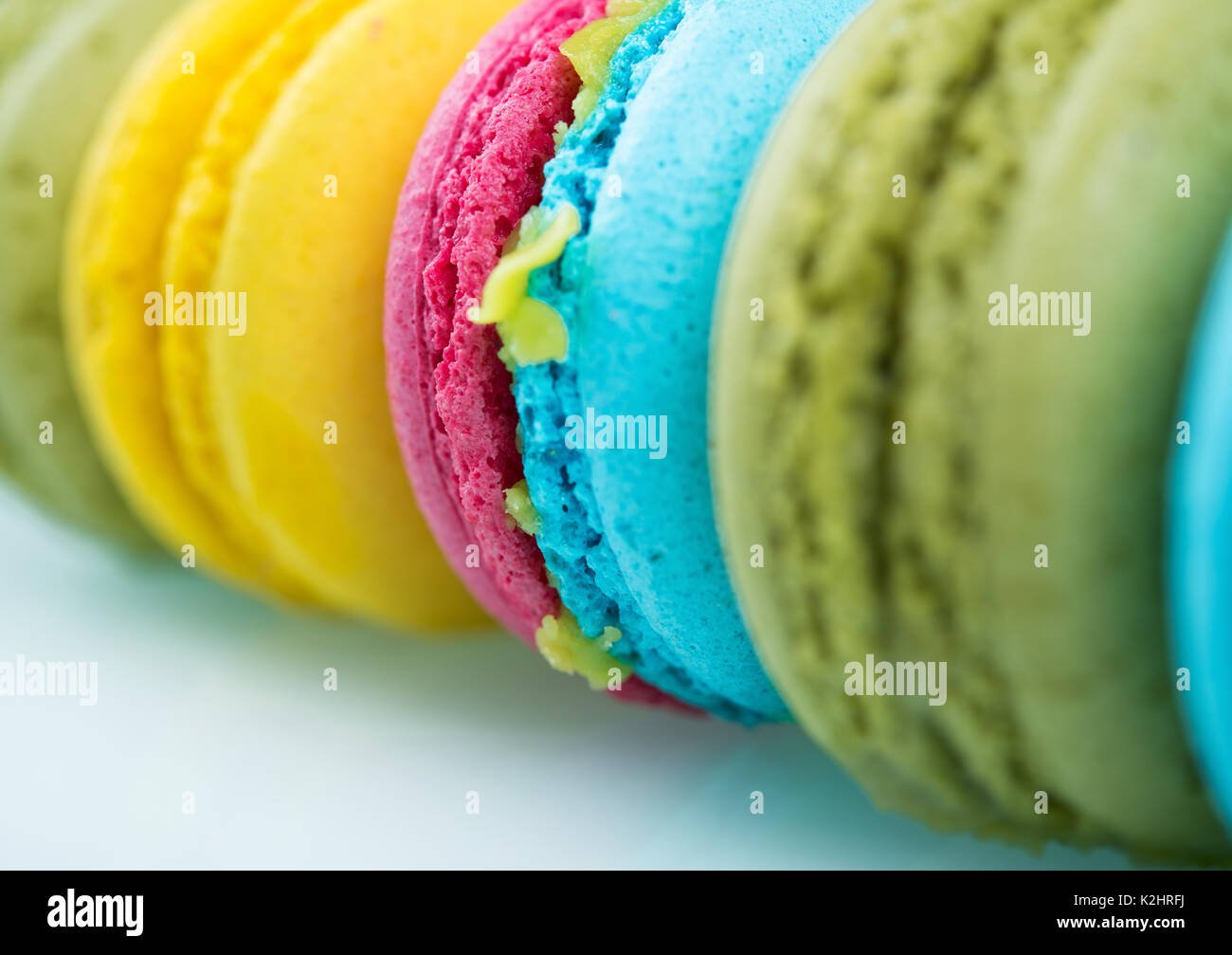 fresh macarons on white background Stock Photo - Alamy