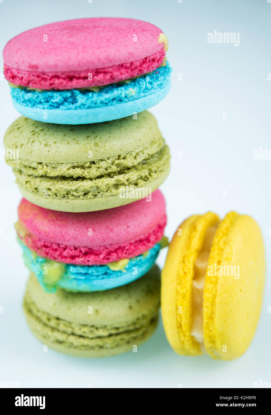 fresh macarons on white background Stock Photo - Alamy