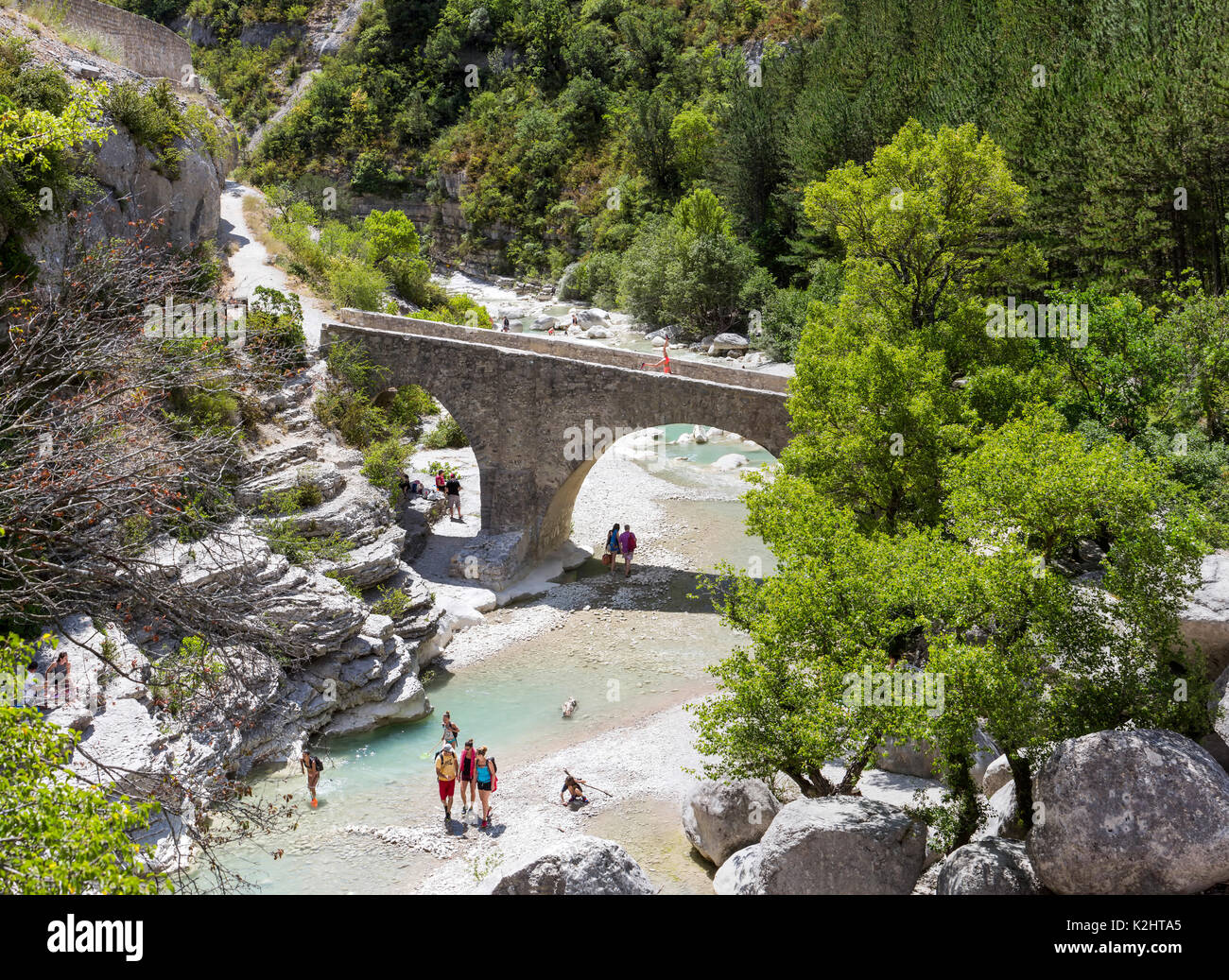 French Alps, Medieval bridge, called Pont medieval de Chateauneuf-de ...