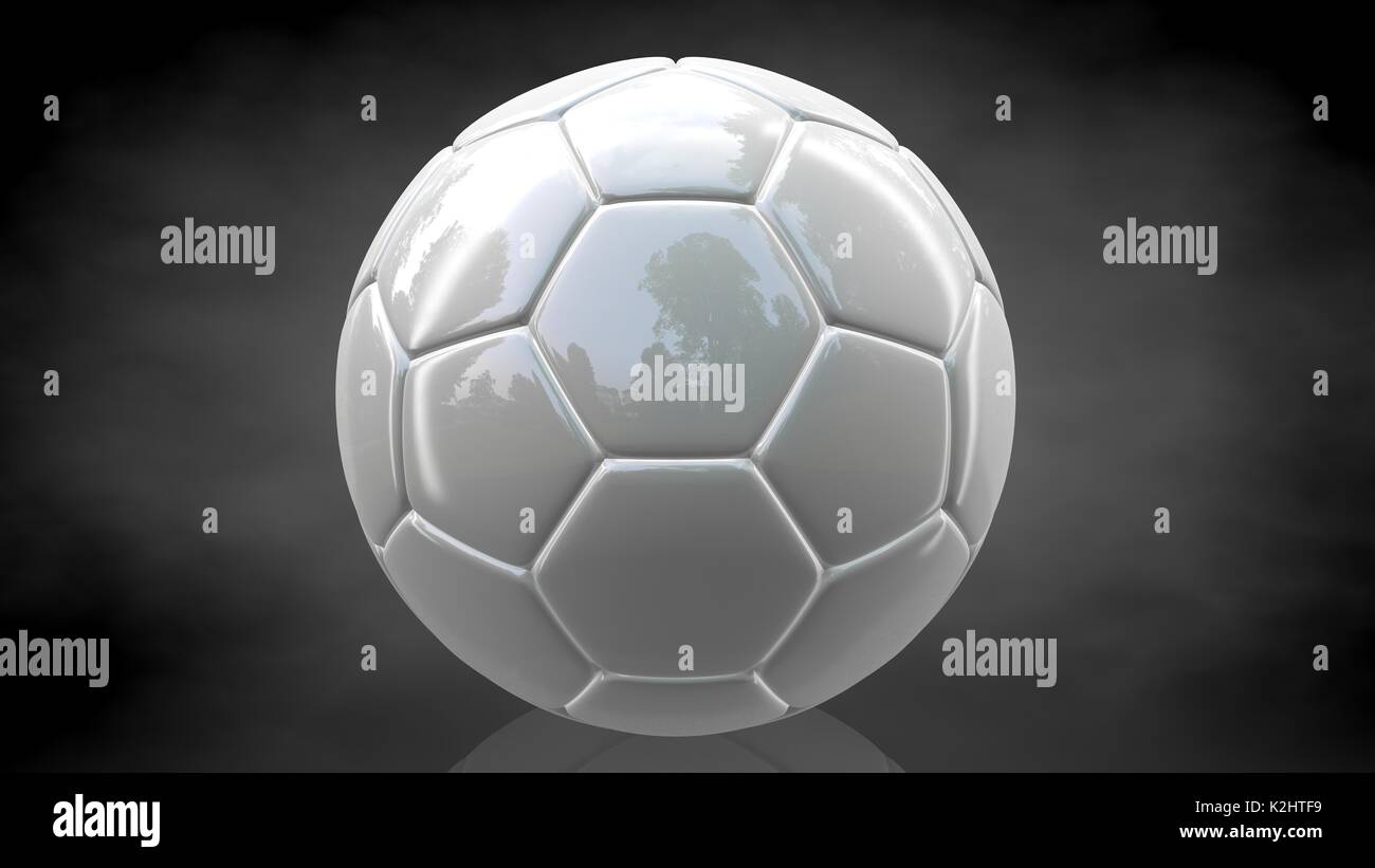 3d rendering of a reflective ball on a dark black background Stock ...