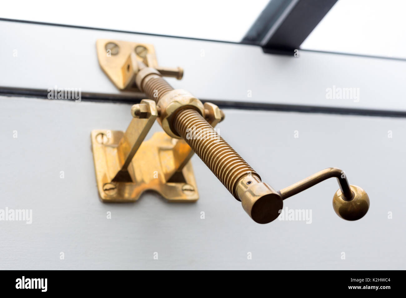 Brass Window Lock Stock Photo - Alamy