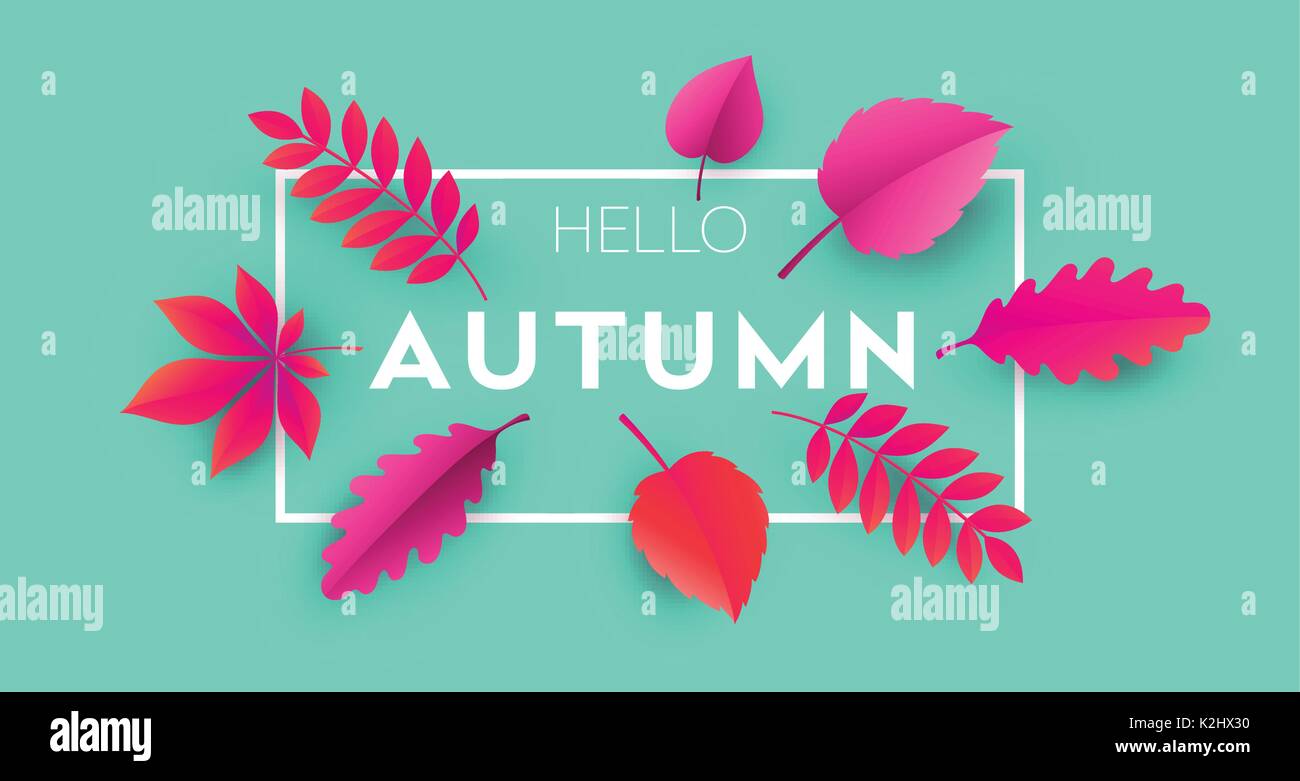 Fashionable modern autumn background with bright autumn leaves for ...