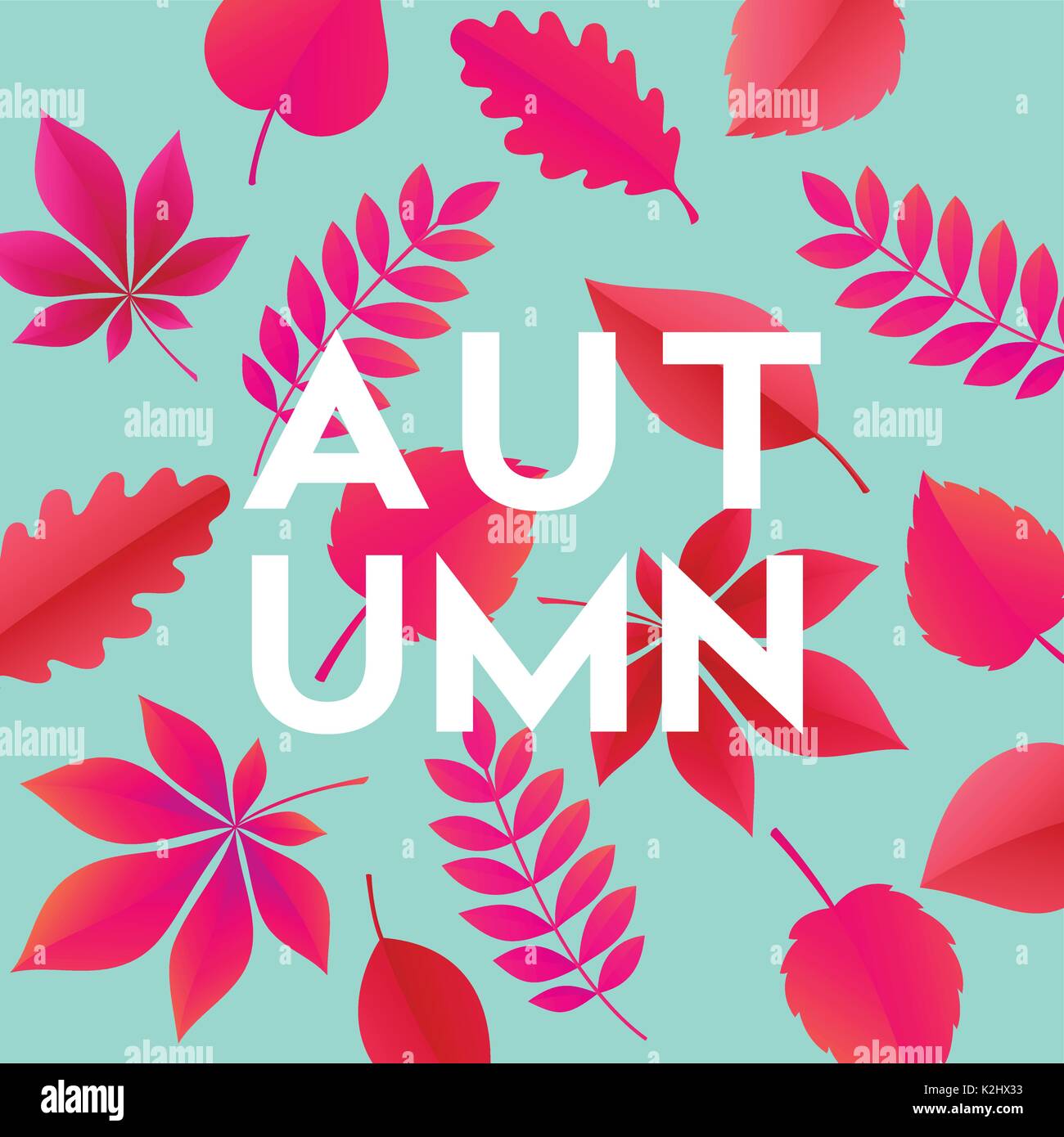 Fashionable modern autumn background with bright autumn leaves for ...