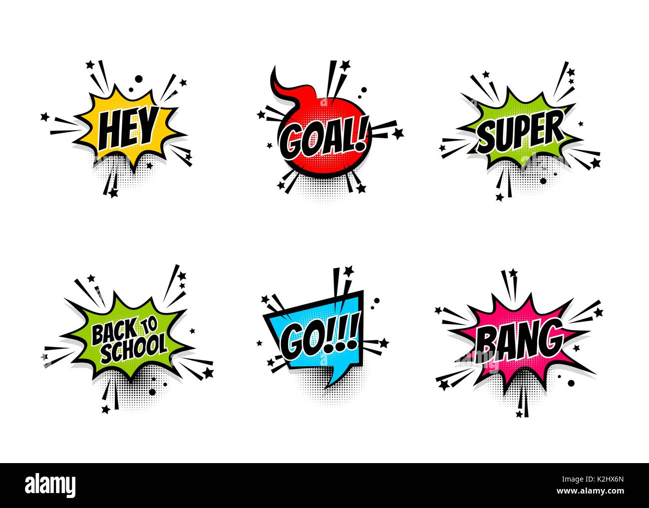 Comic text speech bubble pop art set Stock Vector Image & Art - Alamy