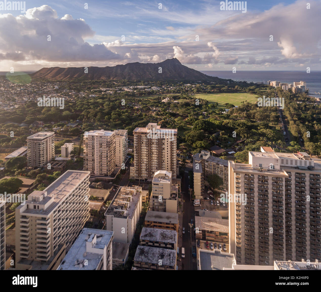 Aerial view diamond head crater hi-res stock photography and images - Alamy