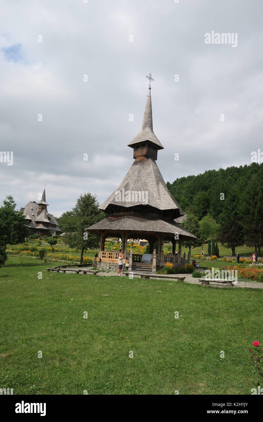Barsana wooden monastery, Maramures, Romania. Monastery is one of main ...