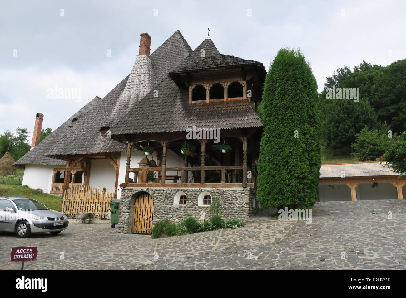 Barsana wooden monastery, Maramures, Romania. Monastery is one of main ...