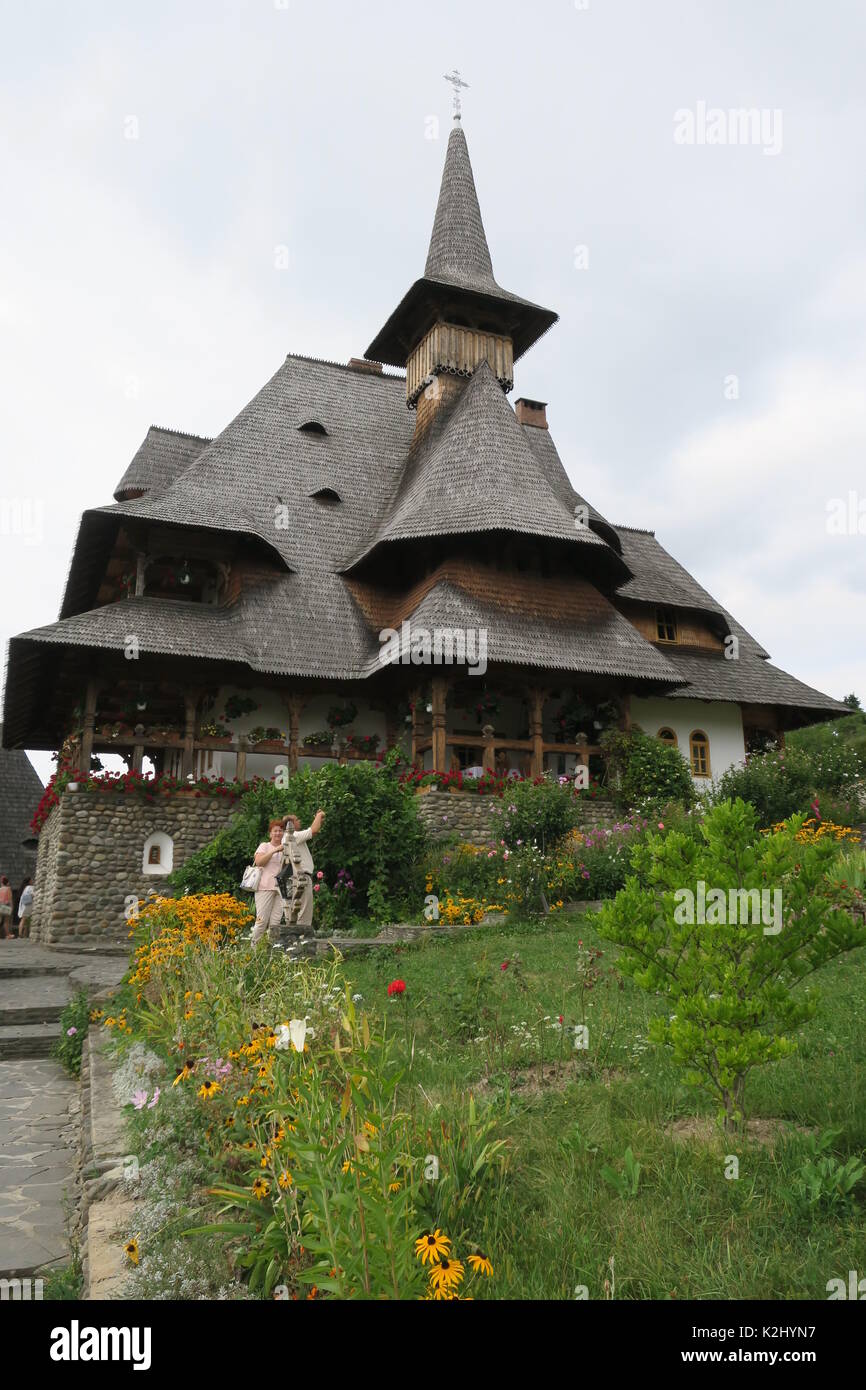 Barsana wooden monastery, Maramures, Romania. Monastery is one of main ...