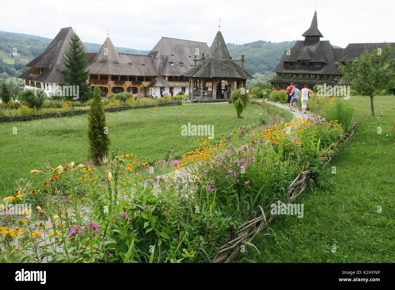 Barsana wooden monastery, Maramures, Romania. Monastery is one of main ...