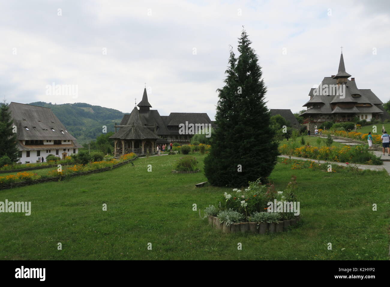 Barsana wooden monastery, Maramures, Romania. Monastery is one of main ...