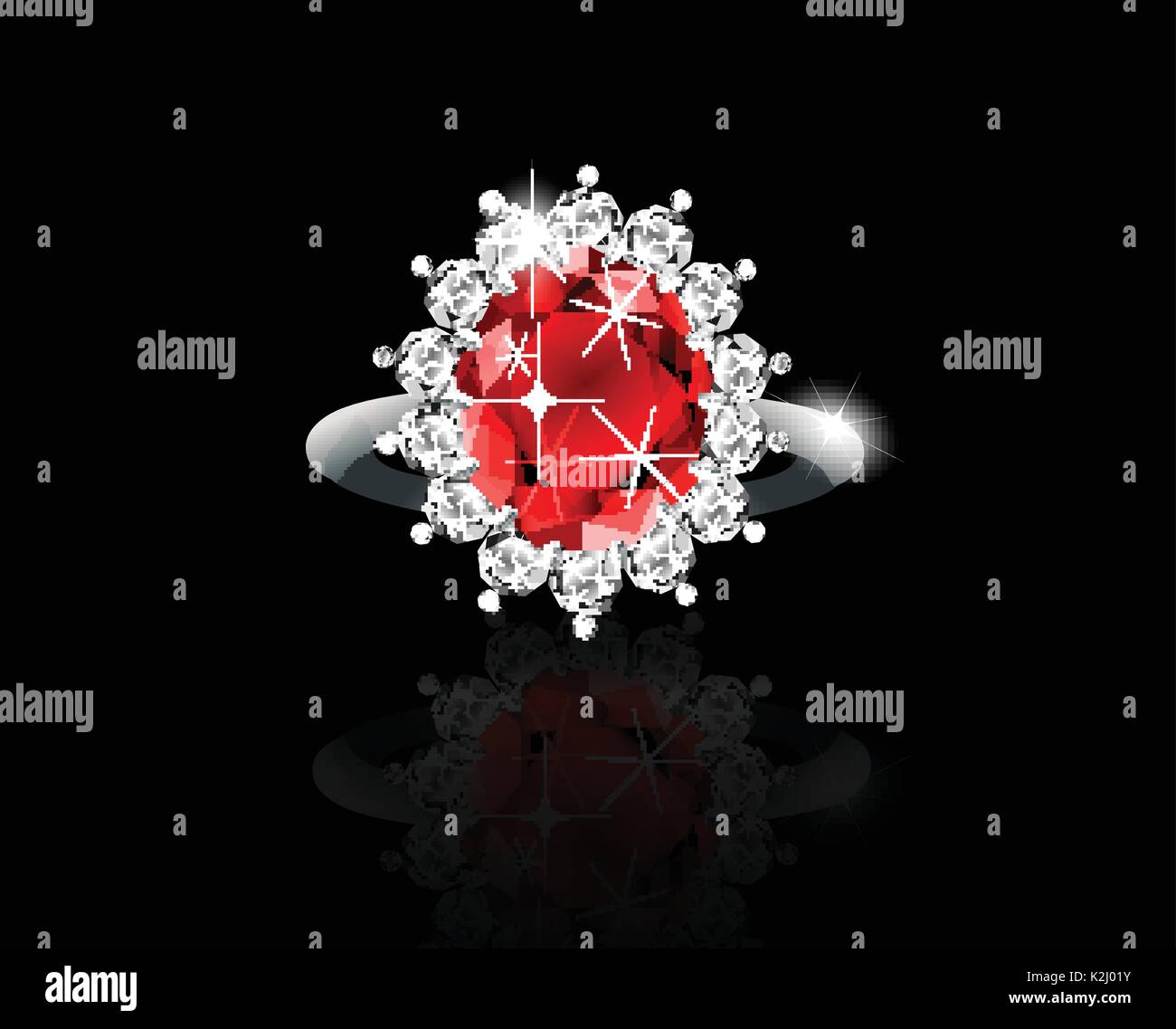 Ruby ring gold jewellery Stock Vector Images - Alamy