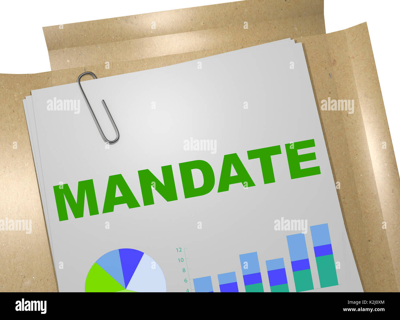 3D illustration of "MANDATE" title on business document Stock Photo - Alamy