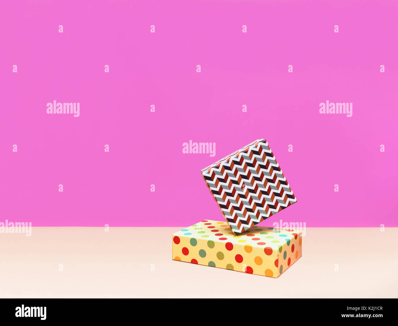 Gift box Trendy styled photo Two stylish gift boxes are standing on a ...