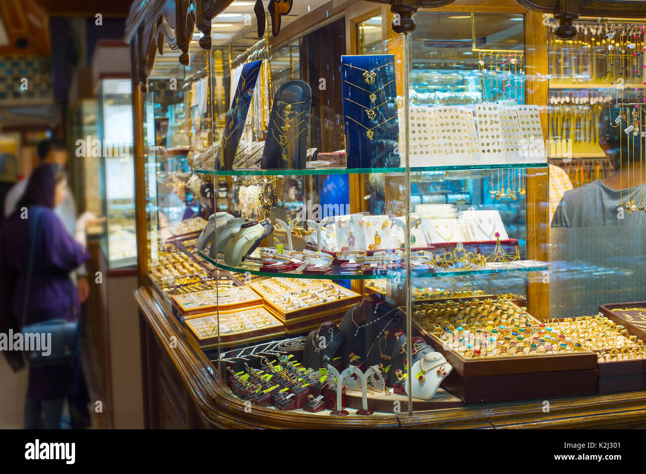Jewelry shops at famous Tehran Grand Bazaar. Iran Stock Photo - Alamy