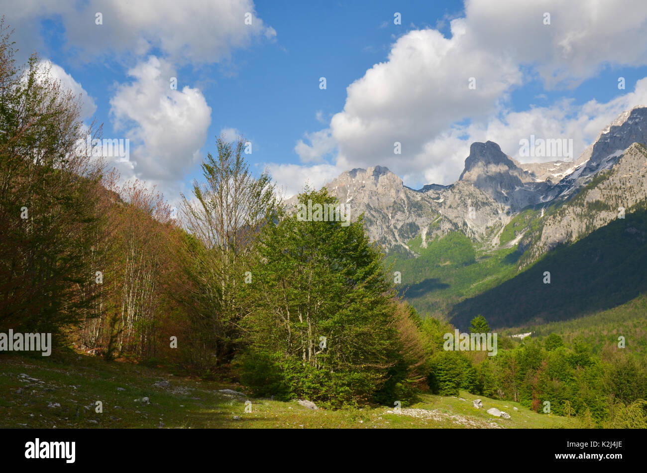 Hiking in Valbone mountains in Albania Stock Photo - Alamy