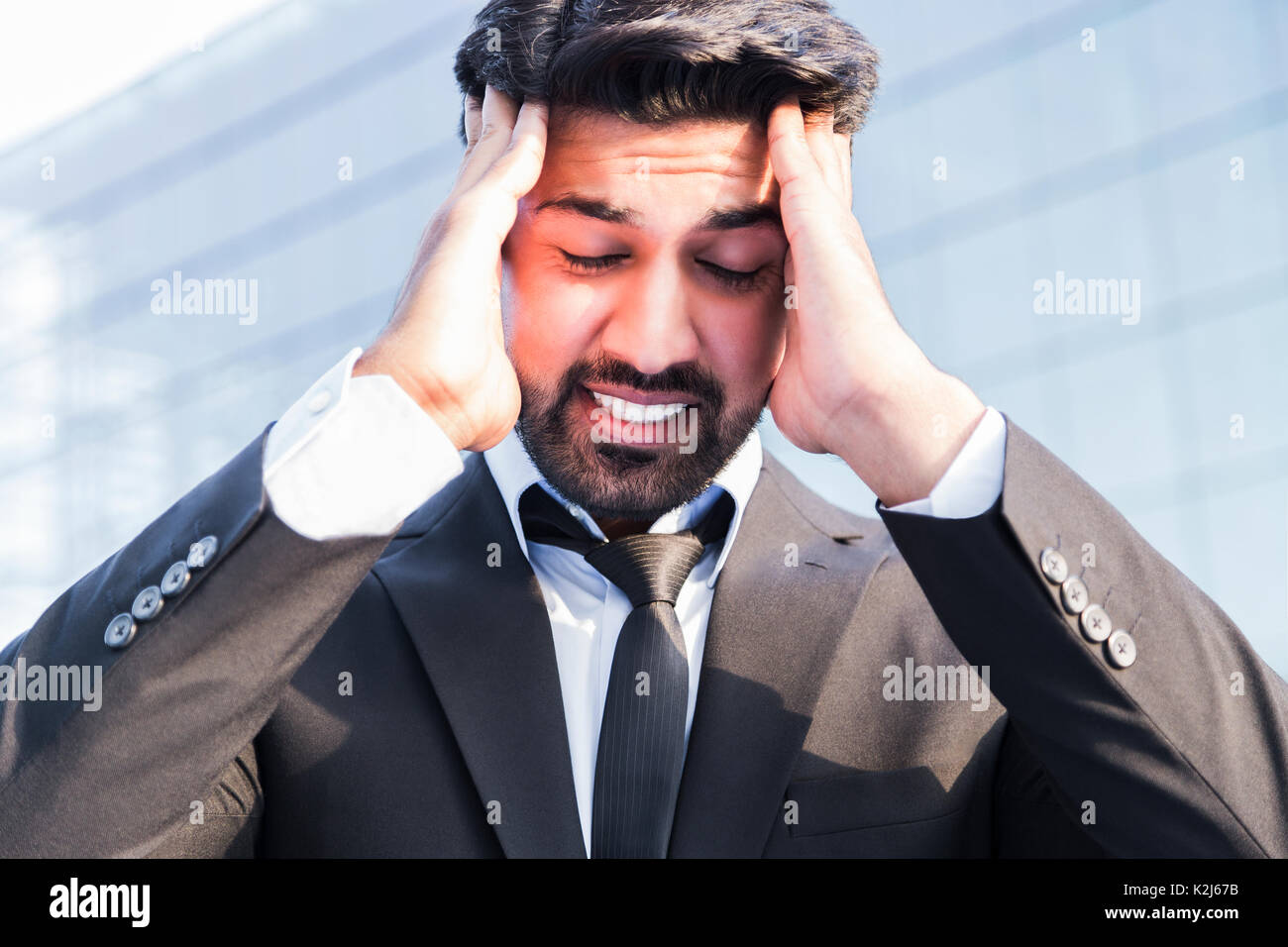 Arabic angry irritated aggressive tired businessman or worker in black ...