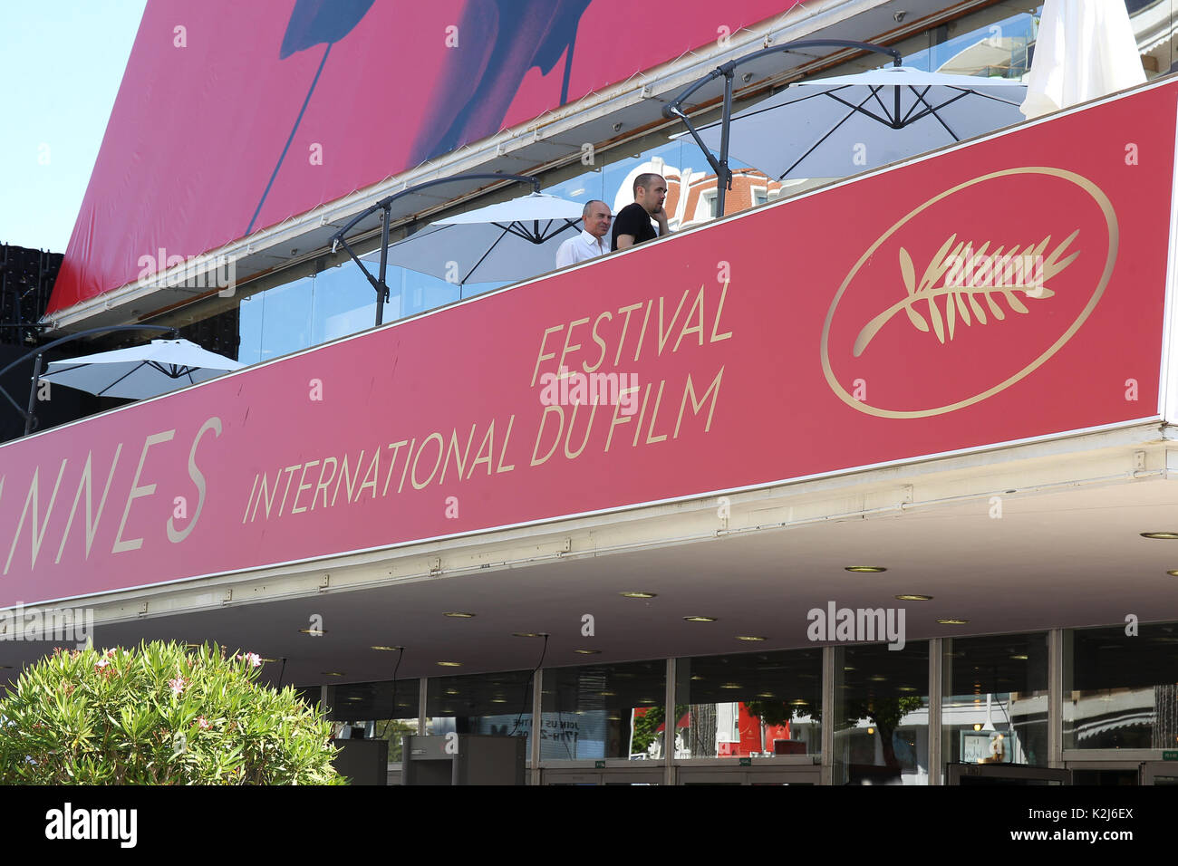 Display Signs for The 70th annual Cannes Film Festival at the Palais on ...