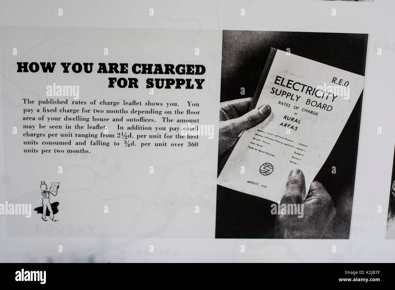 Old fashioned electricity supply notice, advertisement flyers, 1930s ...