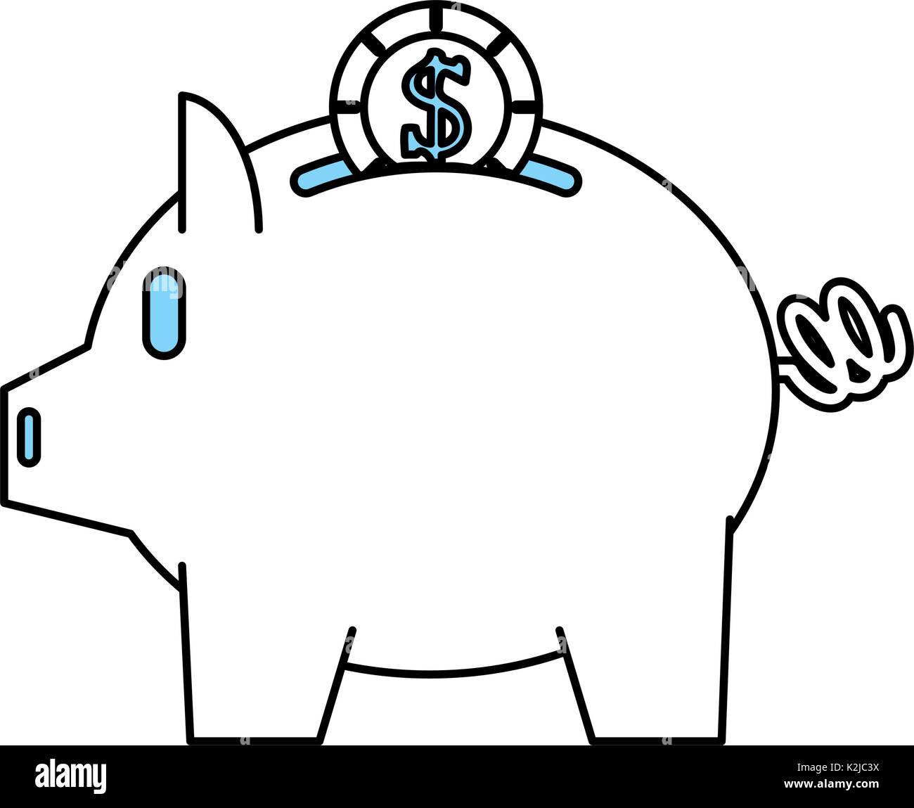 Coin and piggy icon Financial item commerce and market theme Isolated ...